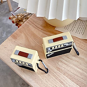 Retro Sound Silicone Earphone Case for AirPods Pro Case Wireless Headphone Protective Cover with Hook Gifts Suitable for Friends and Family (for airpods pro)