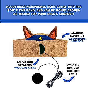 Paw Patrol Kids Headphones by CozyPhones - Over The Ear Headband Headphones - Volume Limited with Thin Speakers & Soft Headband – Chase