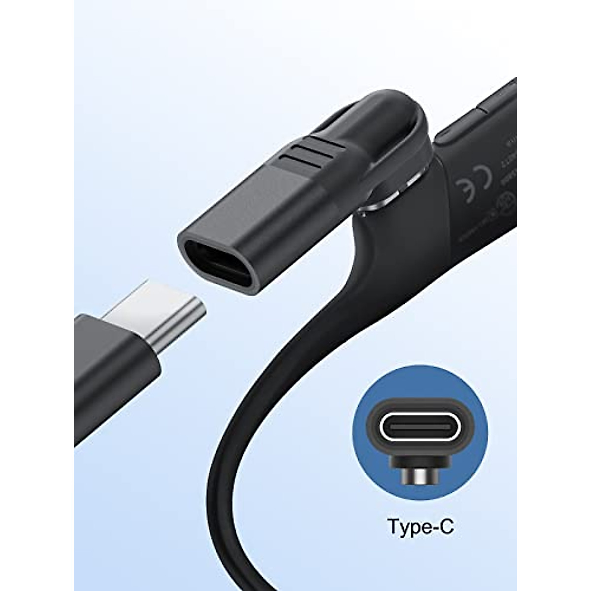 seynli [Twin Pack] USB C Adapter Charger Converter for Aftershokz Headphones Charger, Compatible with Shokz Aeropex, OpenRun, OpenRun Pro, OpenRun Mini, OpenComm, for Aftershokz Charging Cable