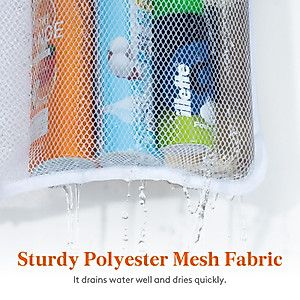 Lifewit Mesh Shower Caddy, 7 Pockets Hanging Shower Organizer with Quick Drying Mesh, Portable Space Saving Bathroom Organizer to Hold Soap, Shampoo and Cruise Ship Essentials, White, 2 Pack