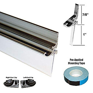 Gordon Glass® 25" Chrome Framed Shower Door Replacement Drip Rail with Vinyl Sweep and Pre-Applied Mounting Tape