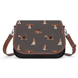 FunnyStar Basset Hound Dog Women's Crossbody Bag Messenger Handbags Purse with Adjustable Shoulder Strap