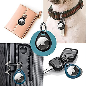 UNBREAKcable 4-Pack AirTag Case with Keychain [Lock Design][Lightweight][ Scratch Protection], Secure Holder Protective Case for Keys, Bags, Luggage, and Pet Collar (Black&Blue)