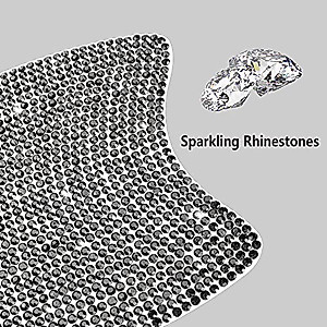 Fehlot New 8PCS Bling Car Door Handle Protector Rhinestone Universal Safety Scratch Resistant Sticker Bling Car Handle Cover Car Door Auto Sticker for Woman & Man(Black)