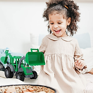 CO-T Excavator Toy for Boys - Backhoe Toy for Toddlers - Toy Bulldozer for Toddler - Toy Backhoe Sand Truck - Sandbox Toys by Polesie - Green Excavator Beach Toy