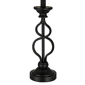 Amazon Brand – Ravenna Home Iron Wave Table and Floor Lamp Set with LED Light Bulbs, Set of 3, Dark Bronze