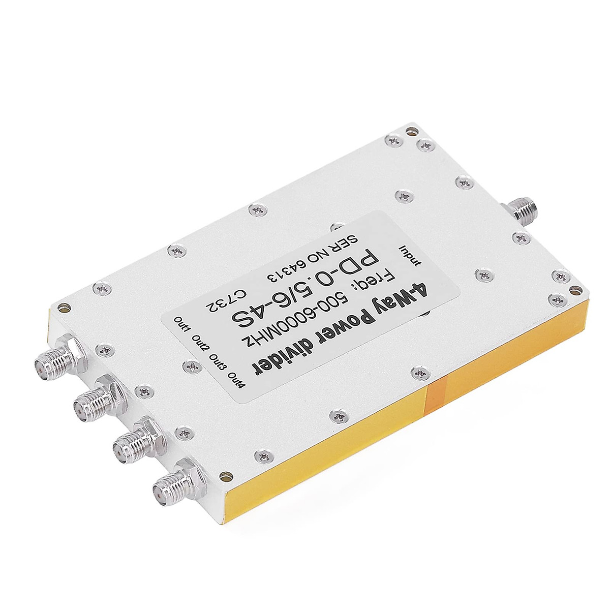 Power Splitter, Good Stability 4-Way SMA Microstrip Power Splitter Low Insertion Loss Wide Operating Frequency WIFI5.8 for Multiple Use WIFI2.4 High Gain