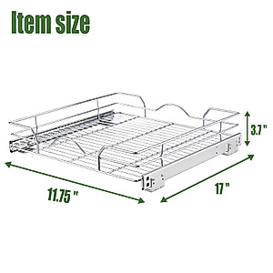 OCG Pull Out Cabinet Organizer (11" W x 21" D), Pull out Drawers for Kitchen Cabinets, Pull Out Shelves for Base Cabinet Organization in Kitchen Bathroom Pantry, Chrome Finish
