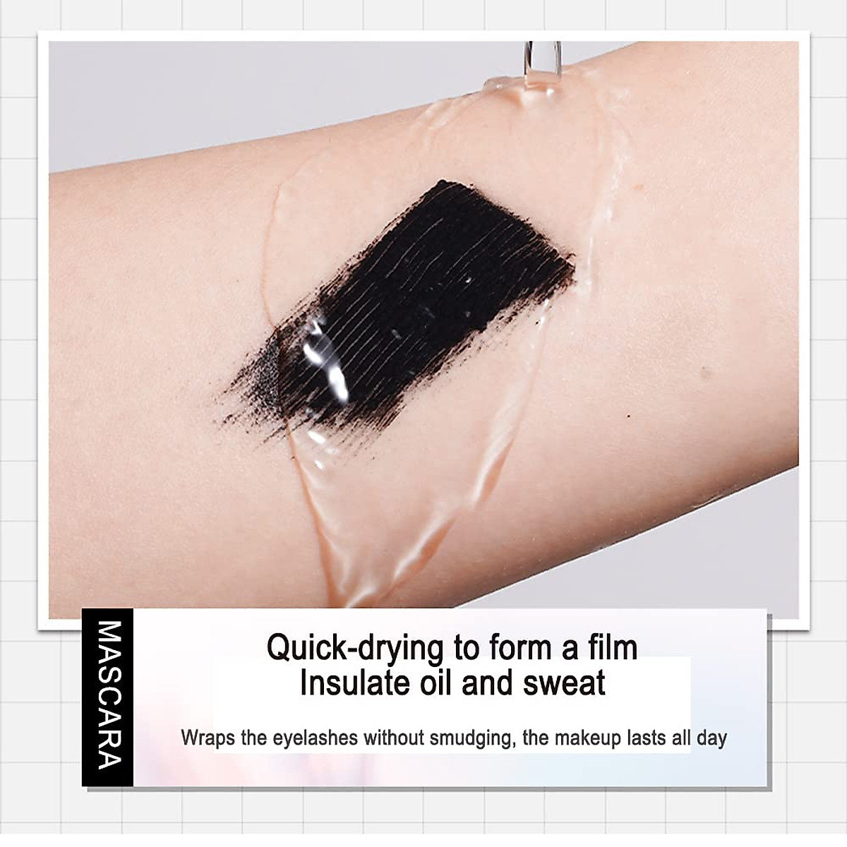 NaSeny 2in1 Vibely Mascara Lash Cosmetics Waterproof Black Volume And Length Thickening And Lengthening Dual Effect 5X Longer Mascara Smudge-Proof Non Clumping