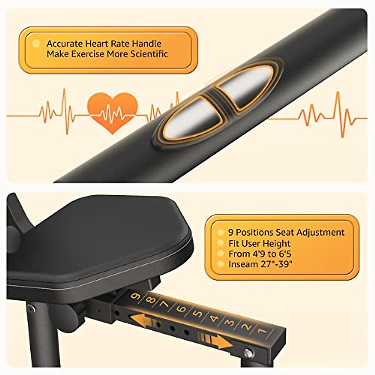 JEEKEE Recumbent Exercise Bike for Adults Seniors - Indoor Magnetic Cycling Fitness Equipment for Home Workout