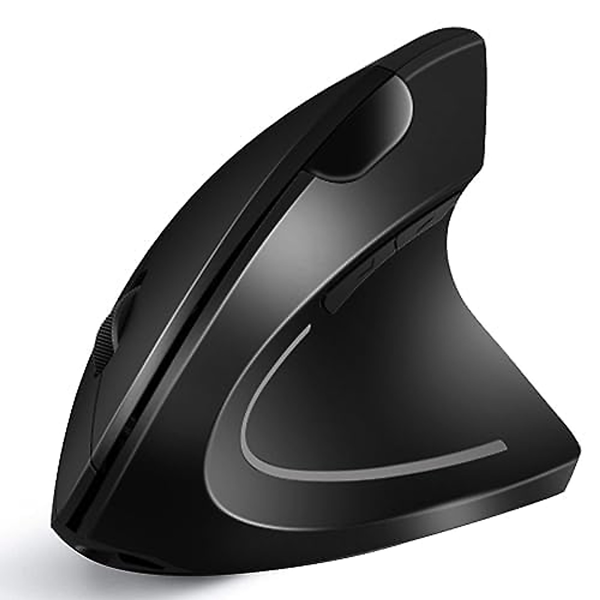 Acedada Ergonomic Mouse, Vertical Wireless Mouse, Rechargeable Optical Ergo Mice, 800/1200 /1600 DPI, 5 Buttons for Laptop, Desktop, PC, MacBook - Black