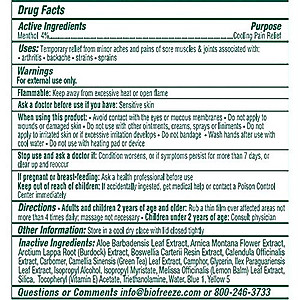 Biofreeze Pain Relief Roll-On, 3 oz. Colorless Roll-On, Fast Acting, Long Lasting, & Powerful Topical Pain Reliever, Pack of 4