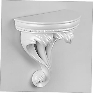 Cabilock Household All Holder Decorative Rack Living Pot Stand Shelves Art Room White Display Kitchen for Resin Baroque Wall-Mounted Retro Bookshelf Style Wall Flower Decoration Bracket