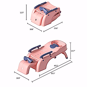 Adjustable Kids Hair Washing Chair, 220lbs Stong Load Capacity Shampoo Chair for Home to Prevent Wet Clothes, Toddler Hair Rinser Salon Seat for Girls Boys Adults (Pink)