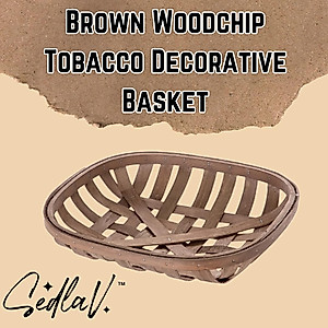 SEDLAV Brown Woodchip Tobacco Decorative Basket - Rustic Charm for Home Organization