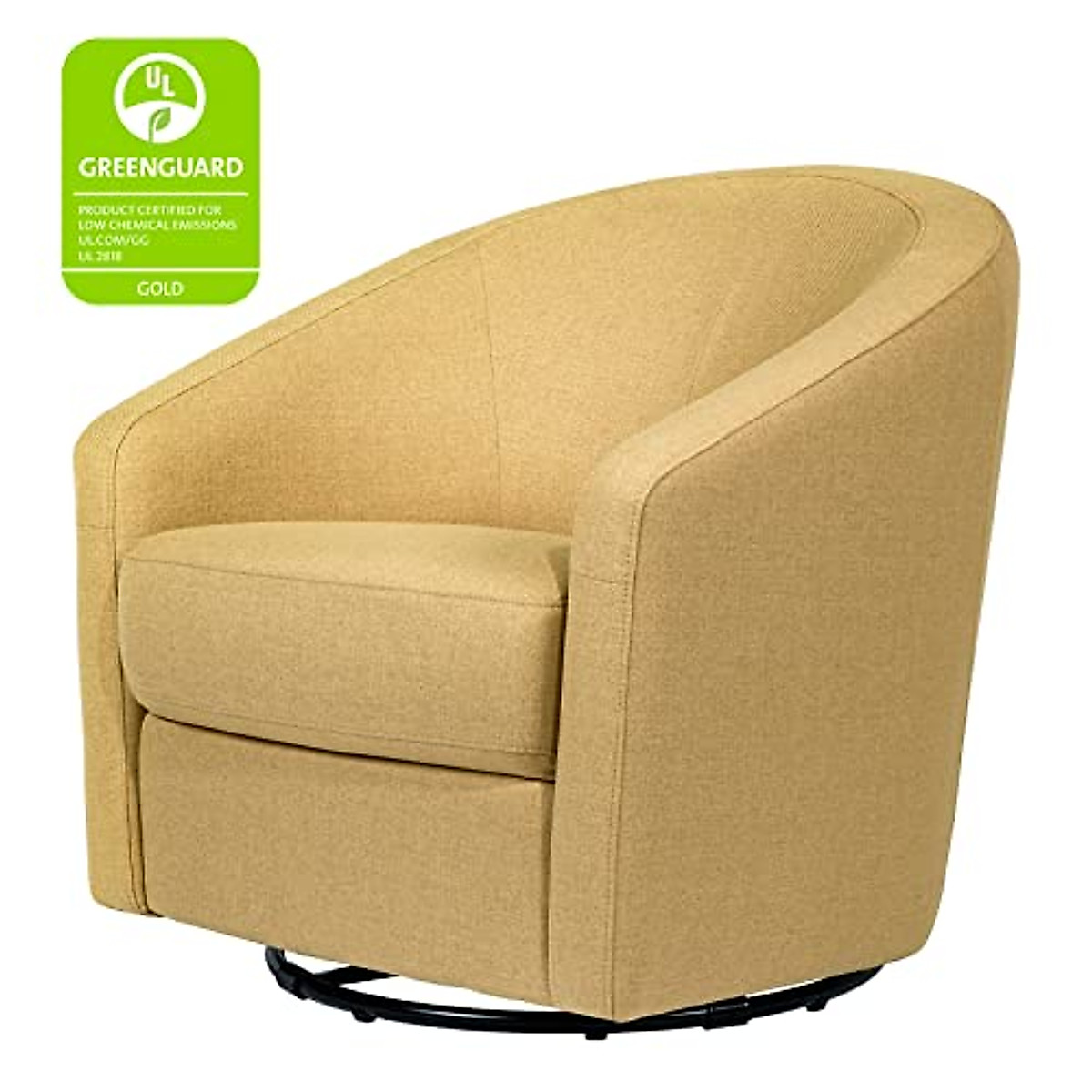 babyletto Madison Swivel Glider in Performance Dijon Eco-Twill, Water Repellent & Stain Resistant, Greenguard Gold and CertiPUR-US Certified