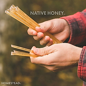 Fluid Movement Native Honey Sticks For Tea, Honey Packets Single Serve Stir Sticks, Natural Flavor, Honey Straws (Honey Sticks Bulk, 50 count)