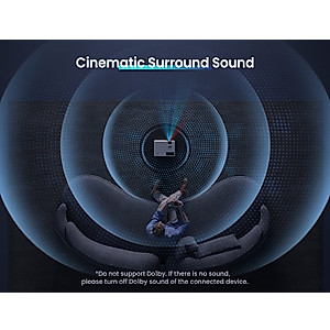 Portable Mini Projector 1080P Supported, Movie Projector w/ Tripod & 55,000 Hrs Lamp Life, Acrojoy Multimedia Home Theater Projector, Compatible with TV Stick, HDMI, VGA, USB, Laptop, Smartphone