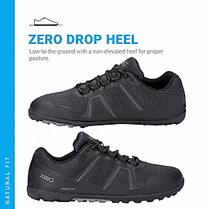 Xero Shoes Men's Mesa Trail Barefoot Waterproof Trail Runner Black, 13