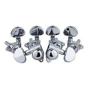 Guyker Guitar Locking Tuners (3L + 3R) - 1:21 High End Roto-Grip Rotomatic Lock String Tuning Key Pegs Machine Head with Big Handle Replacement - Chrome