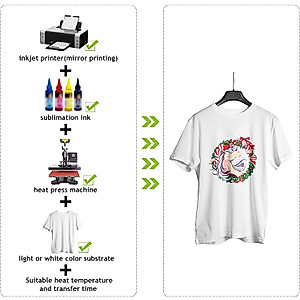 A-SUB Sublimation Paper 8.5x11 Inch for DIY Unique Christmas Gifts Compatible with Inkjet Printer which Match Sublimation Ink 100 Sheets
