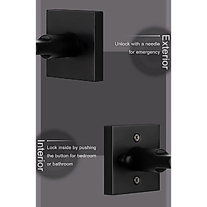 goldenwarm Black Interior Door Handles, Zinc Alloy Matte Black Privacy Door Handles Interior, Heavy Duty Black Door Levers for Bedroom, Contemporary Bathroom Doorhandles Bulk(6 Pack)