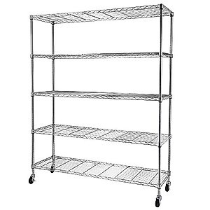 Kcelarec NSF Certified Storage Shelves, Heavy Duty Steel Shelves for Storage Unit with Adjustable Stand, Used as Pantry Shelves, Garage Shelving or Bakers Rack Kitchen Shelving