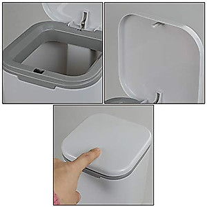 HOMMP Recycled Tiny Desktop Trash Can, Car Waste Can, 0.5 Gallon (Gray)