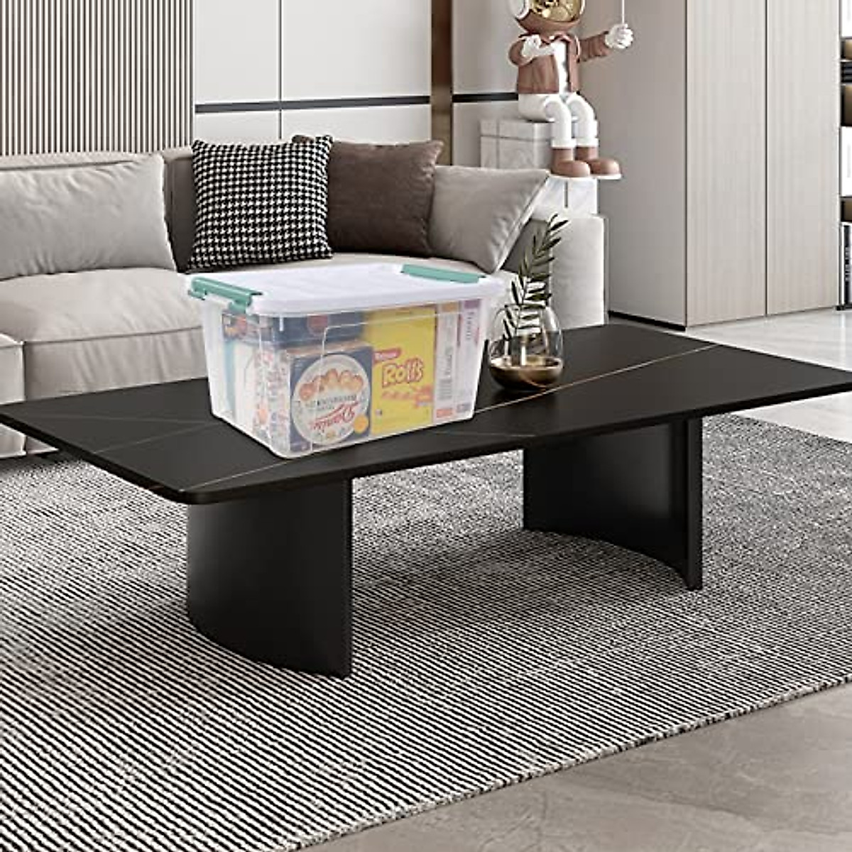 Neadas 20 Quart Plastic Storage Bins with Lid, Clear Storage Plastic Box, 4 Packs