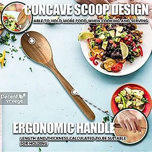 Wood Spoon, Healthy Acacia Wooden Cooking Spoons, Durable Kitchen Serving Spoon Scooper, Non Scratch Wood Ladle Tableware For Cooking, Serving Salad, Stirring Soup, Easy to use