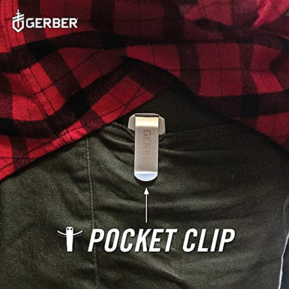 Gerber Gear 22-41830N EAB Pocket Knife and Money Clip, EDC Gear, Fixed Blade Knife, Stainless Steel