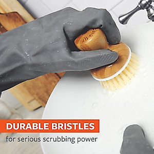 Full Circle, White Bubble Up Bamboo Dish Brush, White