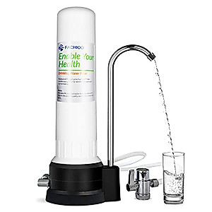 Countertop Water Filter,FACHIOO 4-Stage Counter Top Water Filtration System with Washable Filter Element,NSF/ANSI 42 & 53 Certified,8000 Gallons,Reduces Heavy Metals, Bad Taste and Up 99% of Chlorine