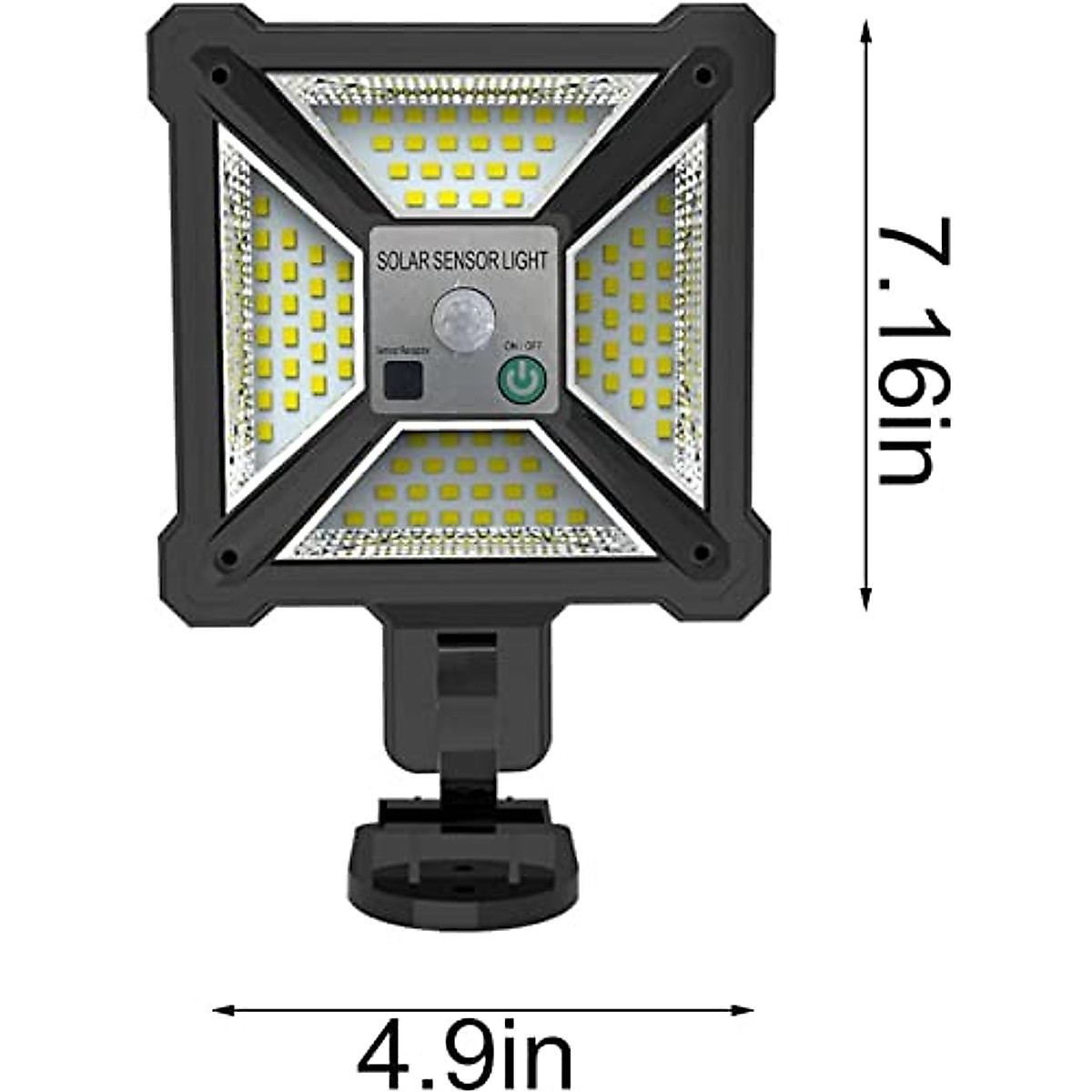 CIZGIM Solar Powered Outdoor Light IP65 Waterproof Motion Sensor Solar Powered Light 3 Intelligent Lighting Modes with Remote Control Wall Security Light for Fence Yard Garden Patio Front Door