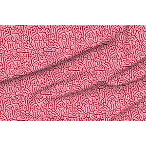 Spoonflower Fabric - Neon Pink Big Brains Zombie Brain Anatomy Gross Nature Printed on Petal Signature Cotton Fabric Fat Quarter - Sewing Quilting Apparel Crafts Decor
