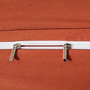 Burnt Orange Duvet Cover King, 100% Washed Microfiber Pink Bedding Set 3 Pieces Duvet Cover, 1 Duvet Cover with 2 Pillowcases, with Zipper Closure, Ultra Soft Feel Natural Wrinkled (Burnt, King)