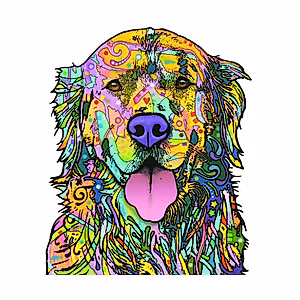 Enjoy It Dean Russo Golden Retriever Car Stickers, Outdoor Rated Vinyl Sticker Decals for Windows, Bumpers, Laptops or Crafts - 2 Pieces