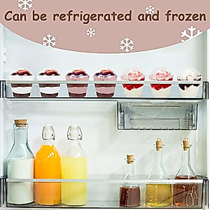 HawHawToys Dessert Cups with Dome Lids and Spoons, 100 Pack 3 OZ Round Mini Plastic Parfait Cups for Party Individual Desserts, Appetizers Serving (3 oz, 100)