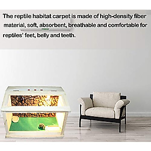 HERCOCCI Reptile Carpet, 39’’ x 20’’ Terrarium Bedding Substrate Liner Reptile Cage Mat Supplies for Bearded Dragon Lizard Tortoise Leopard Gecko Snake (Green)
