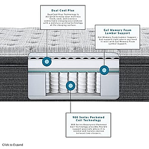 Beautyrest Silver BRS900 15 inch Medium Pillow Top Mattress, Cal King, Mattress Only