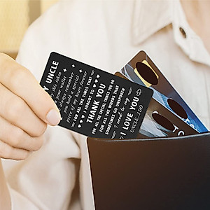 ENGZHI Uncle Metal Wallet Card - I Love You Uncle...I Do - Uncle Birthday Gifts from Niece Nephew, Christmas