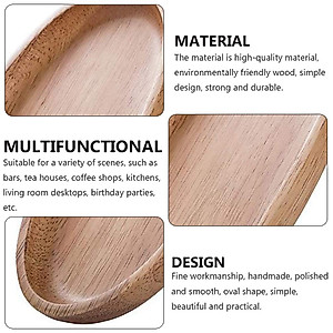 Cabilock Wooden Food Platter Oval Wood Serving Platter Tray Plate Acacia Wooden Plate for Food Party Cheese Appetizer Fruit Cake