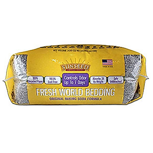 Sunseed 18222 Fresh World Bedding for Small Animals, Original Gray - 2130 Cubic Inch