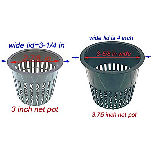 HORTIPOTS 3 Inch Net Pot Wide Lip Design Mesh Cup with Reflective Net Cup Lids (32 Set)-Not Real 3 inch When You Measure it.