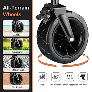 DOBEGARDEN Collapsible Folding Wagon Portable Utility Garden Cart Large Capacity Heavy Duty Grocery Wagon for Beach Camping Sport Fishing Outdoor with All Terrain Silent Wide Wheels and Cargo Net