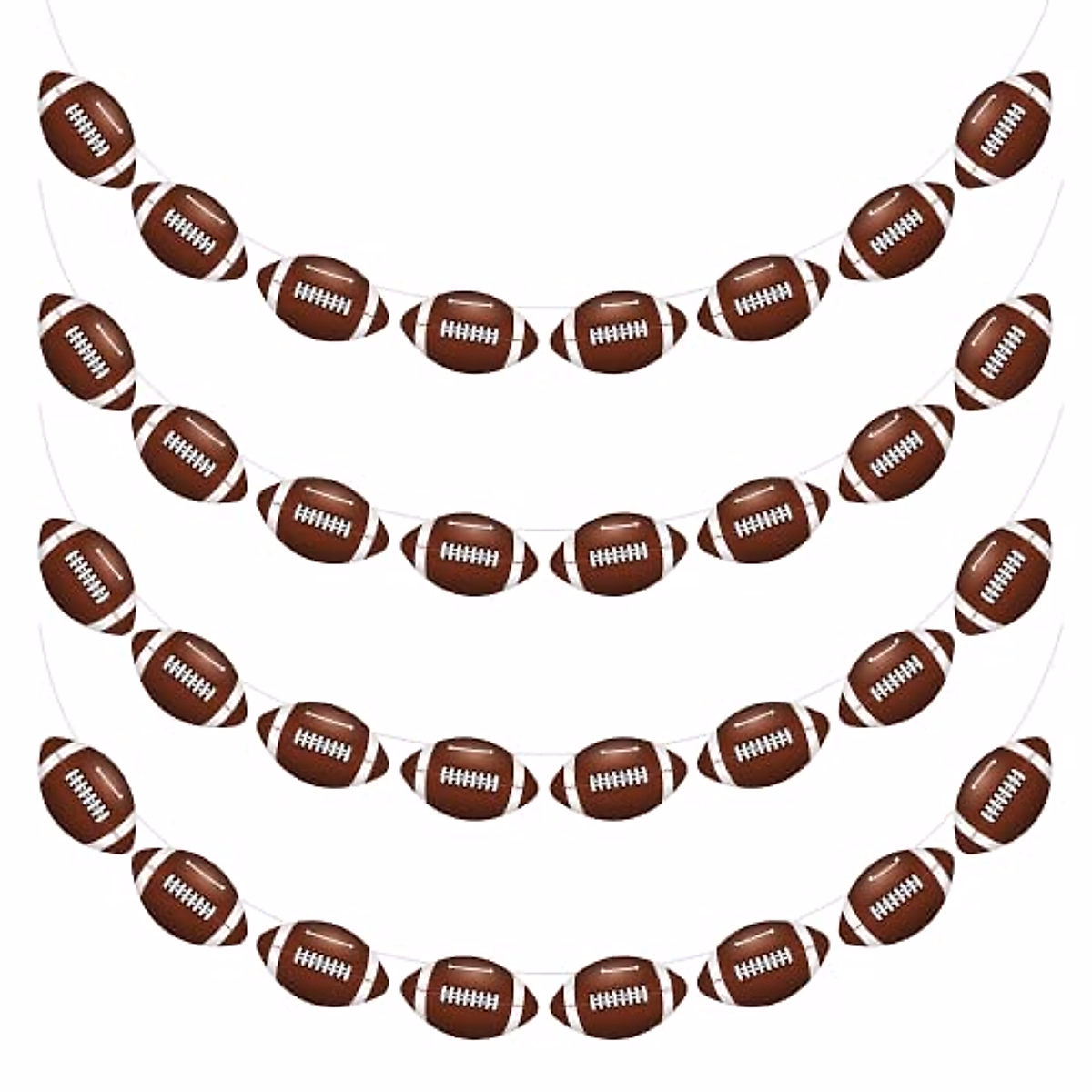 4PC - Football Party Decorations - Football Banner - Football Hanging Decorations Decor for Themed Birthday Party Bowl Game Fans Home Garland Supplies Flag