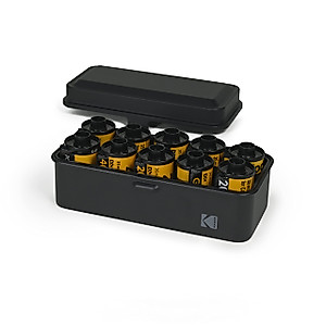 KODAK 120/135 Film Case - for 8 Rolls of 120 Films / 10 Rolls of 35mm Films - Retro Steel Case to Sort & Safeguard Film (Black) (Film is not Included)
