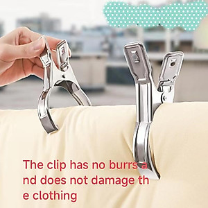 Outdoor Heavy Duty Clothes Clip Large Stainless Steel Quilt Clip, Beach Towel Clip, Curtain Clip, A Set of 5.Big Beach Chair Towel Clips,Clamp for Quilt,Outdoor Light Clips