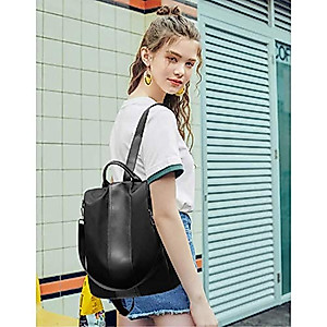 YALUXE Backpack for Women Waterproof Anti-theft Rucksack Purse Shoulder Bag Schoolbag Lightweight Genuine Leather Nylon