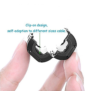 Yarachel 50PCS RFI EMI Noise Suppressor Cable Clip for 3.5mm/ 5mm/ 7mm/ 9mm/ 13mm Diameter Cable
